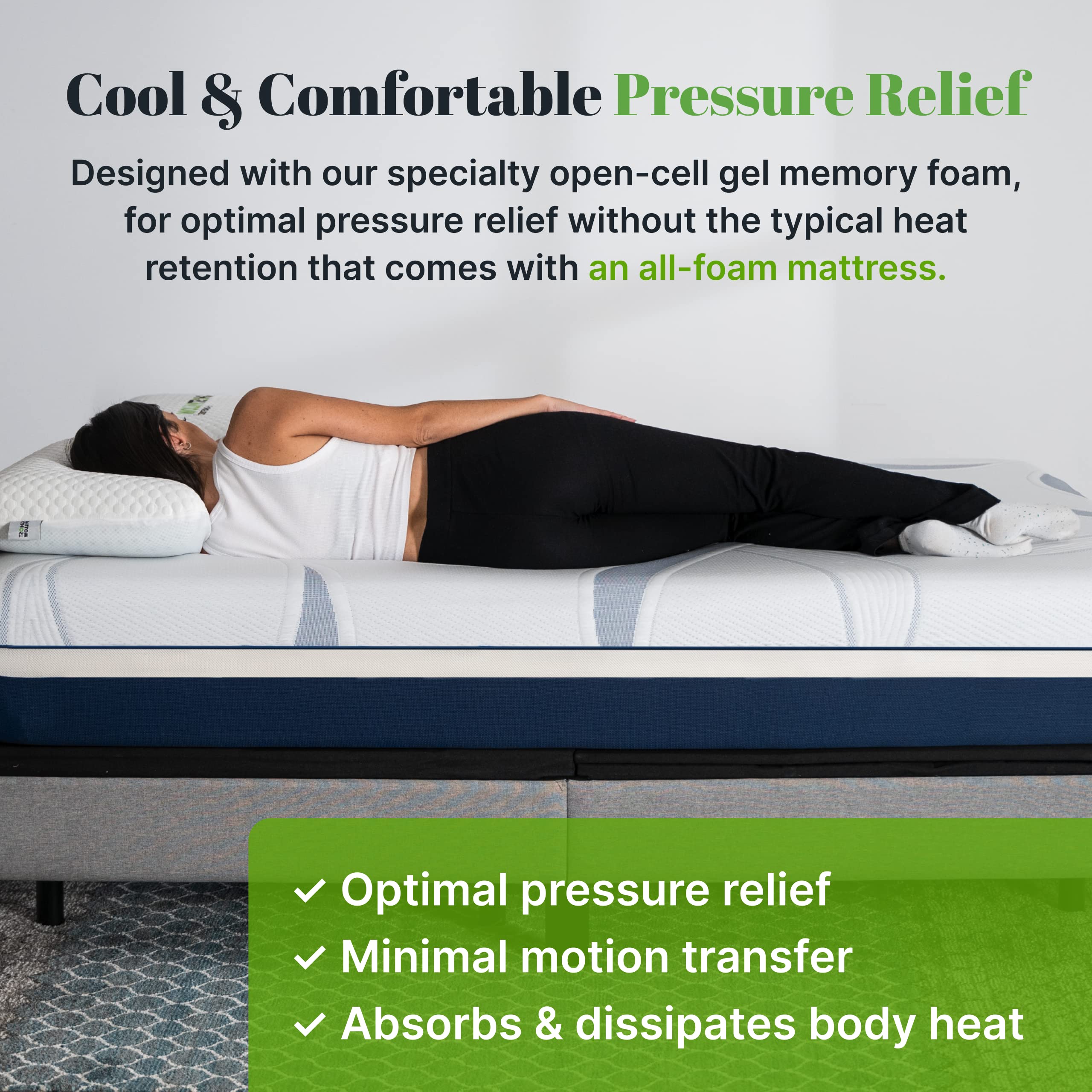 GhostBed Ultimate 10 Inch Mattress - Cool Gel Memory Foam King Mattress, Medium Firm Feel with Breathable, Cool-to-The-Touch Cover - Made in The USA, CertiPUR-US Certified