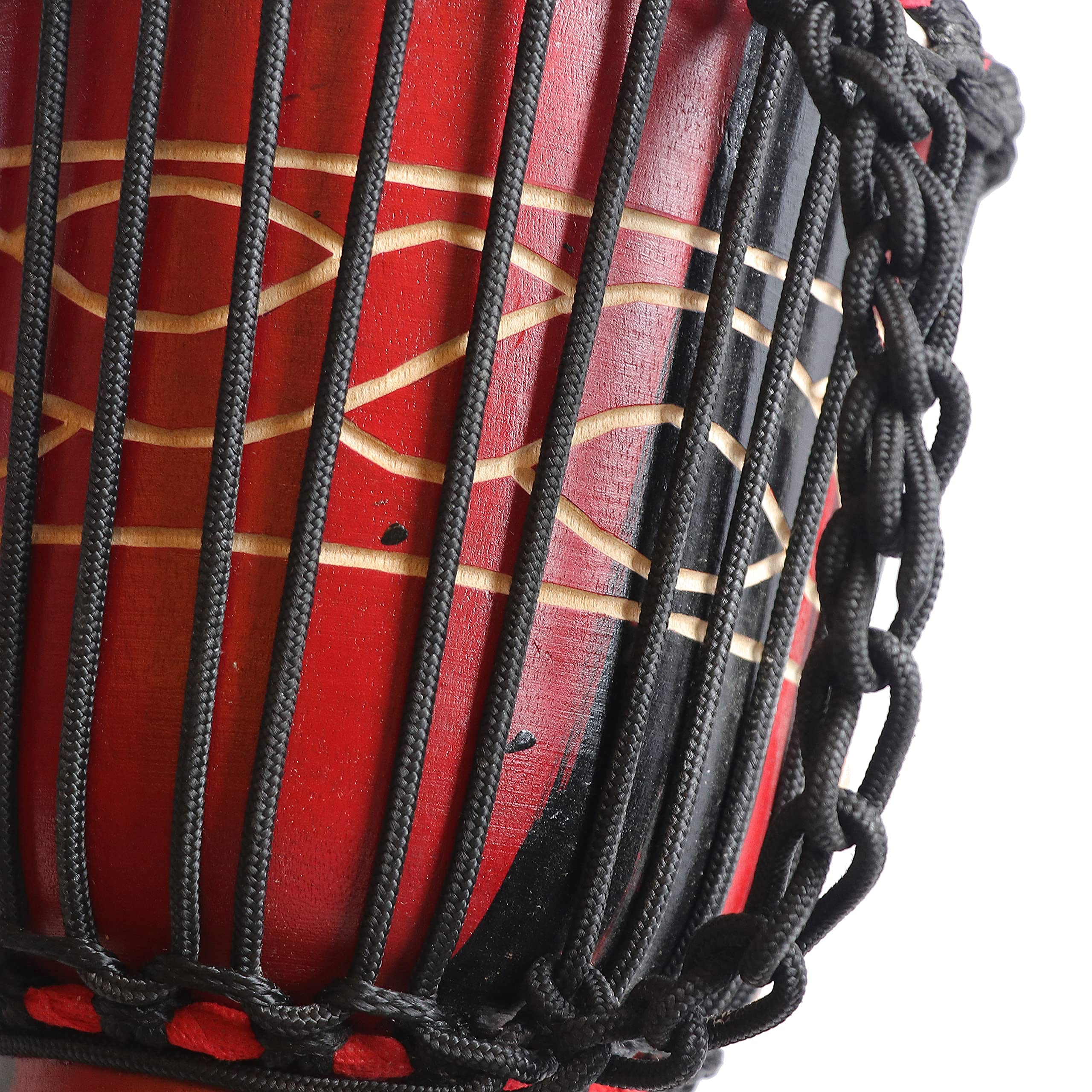 Meech Goatskin Cloth Drums Djembe Hand-Painted African Drums Cloth Stitching Djembe Red