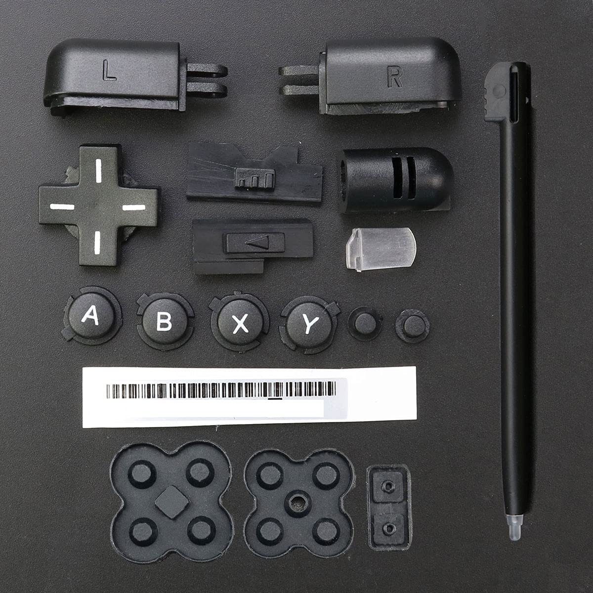 NSLikey ABXY L R D Pads Cross Button Full Button Set + Conductive Button Pad + Stylus Touch Pen + Label for Nintendo DS Lite NDSL Replacement (Gold)