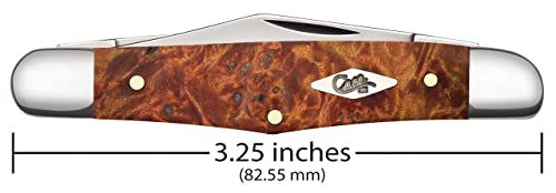 Case Half Whittler Folding Knife Autumn Maple Burl Wood Handle SS Blades