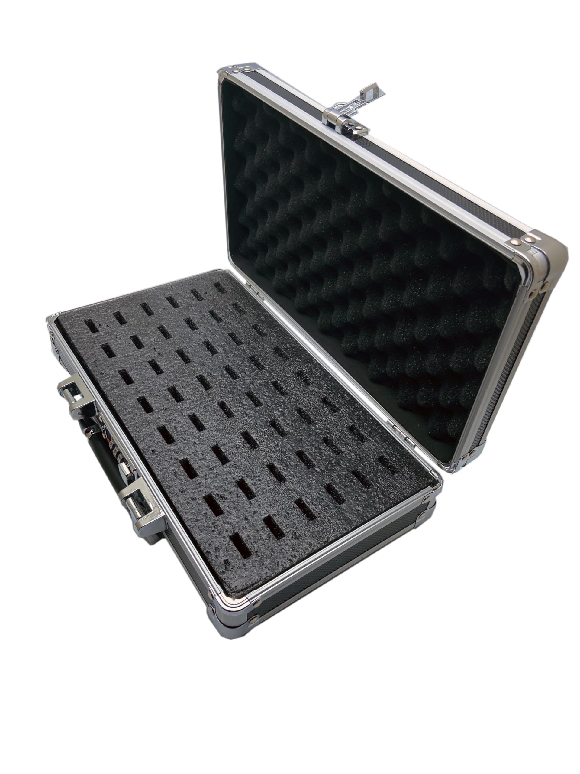 TECH STORE ON Flash USB Thumb Drive Holder Storage Organizer Case with Swivel Handle | Antistatic and Shockproof (aluminum, large, holds 48 USB slots)