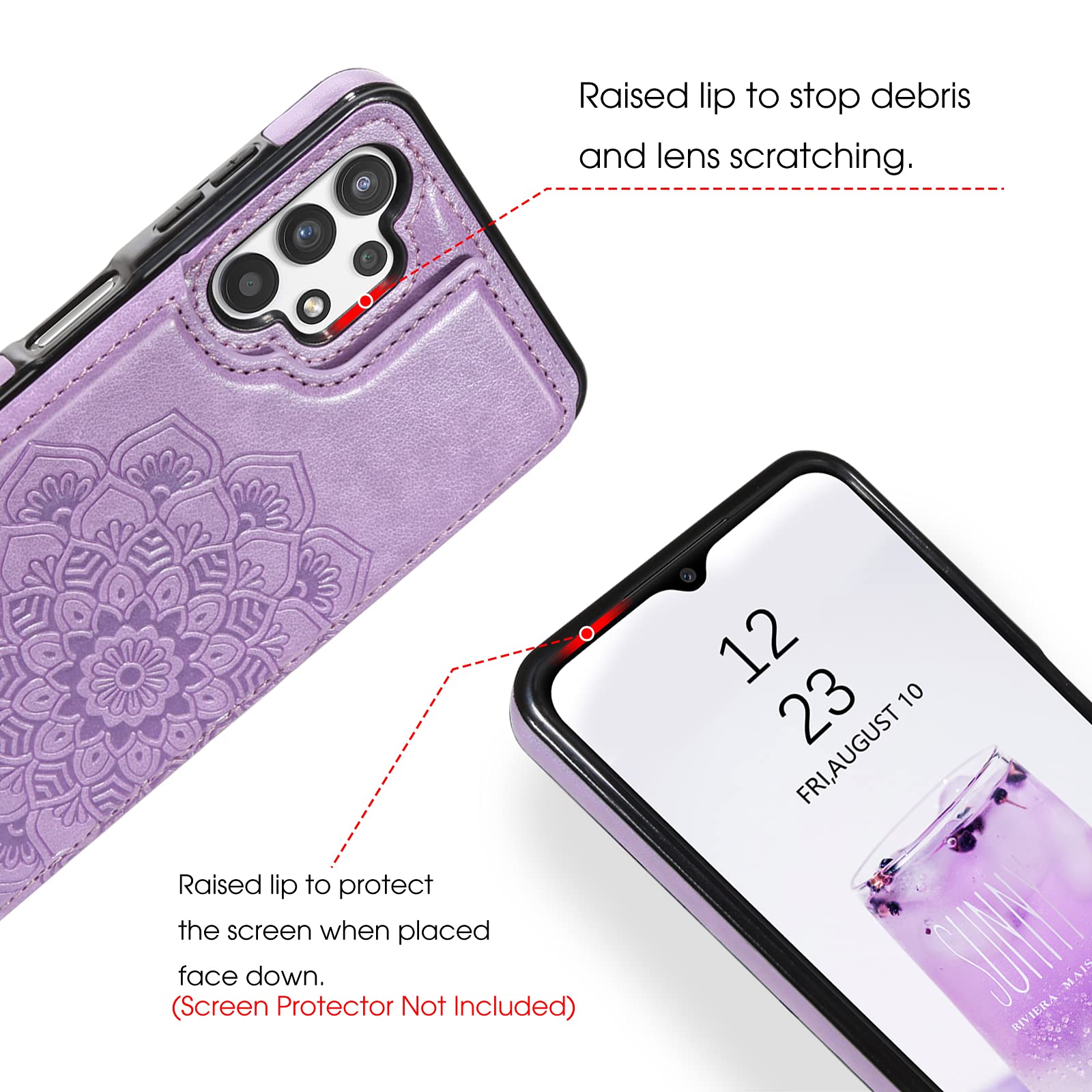 BENTOBEN Samsung Galaxy A32 5G Wallet Case, PU Leather Heavy Duty Rugged Shockproof Protective Cases with Card Slots Cash Holder Phone Case for Samsung Galaxy A32 5G 6.5 Inch 2021, Black