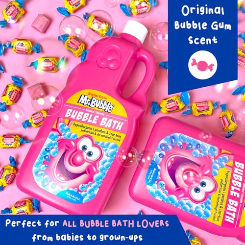 Mr. Bubble Original Bubble Bath - Hypoallergenic, Tear Free Bubble Bath Solution Makes Big Long Lasting Bubbles for Kids, Toddlers and Adults (Pack of 2 Bottles, 36 fl oz Each)