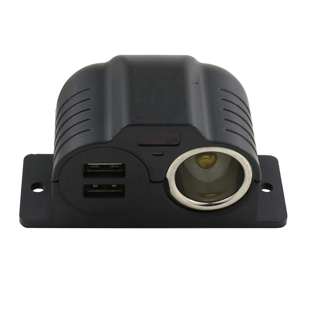 Armor All 12 Volt Auxiliary Power Socket with 2 USB Ports, LED Light Indicator Spotlights Charging Items, Connect Bluetooth Devices, GPS Devices, Smartphones and Tablets