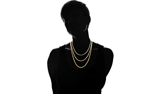 Barzel 18k Gold Plated 6MM Diamond Cut Flat Marina/Mariner Link Chain Necklace for Men, Women & Teens (20)