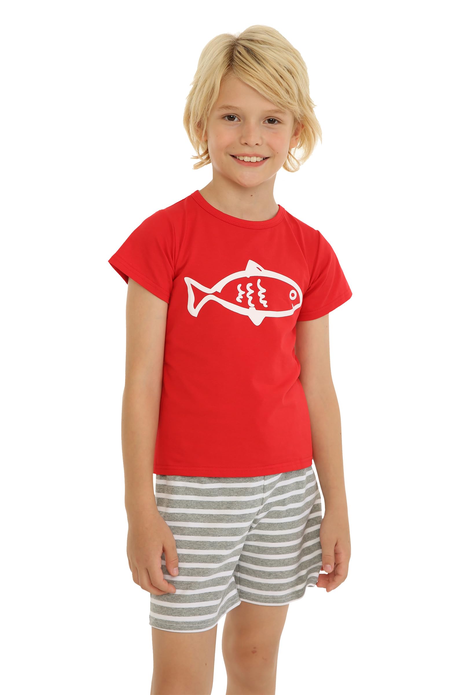 Mud Kingdom Toddler Boys Short Clothes Sets Beach Outfits Holiday 24 Months Red
