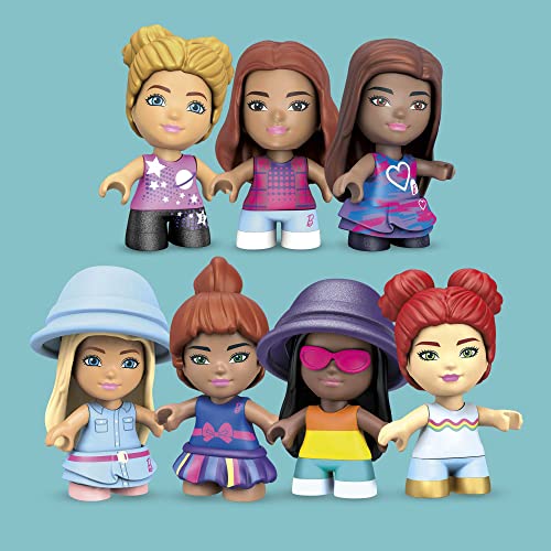 Mega Barbie Malibu Building Sets Bundle, 440 Bricks and Pieces with Fashion and Roleplay Accessories, 7 Micro-Dolls, 1 Puppy, 2 Birds and 2 Turtles, Toy Gift Set for Ages 4 and up