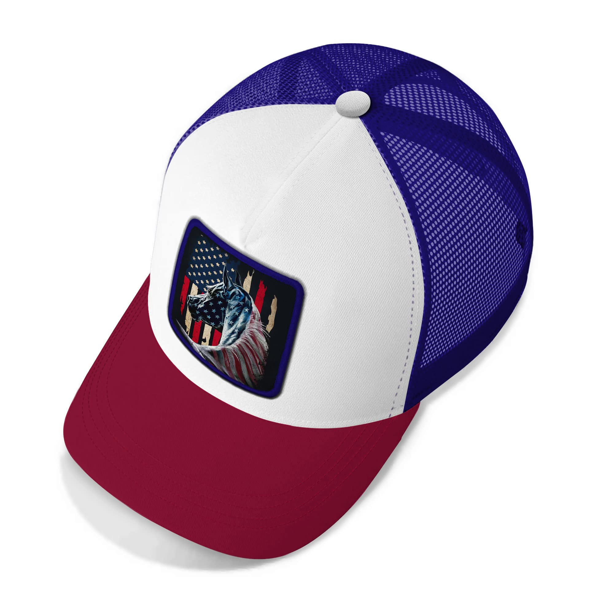Asvance Trucker Hat - American Horse Mesh Back Baseball Cap for Mens - USA Horse Embroidered Hats - Gift for Dad
