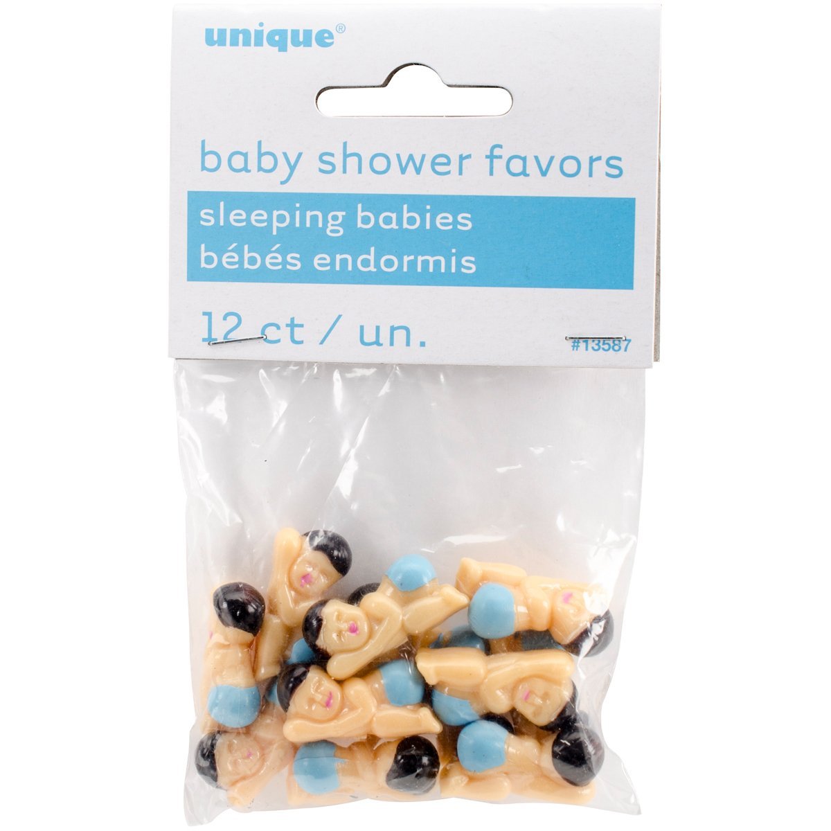 Unique Industries Sleeping Baby Boy Favors, 1", Blue, 12 pcs