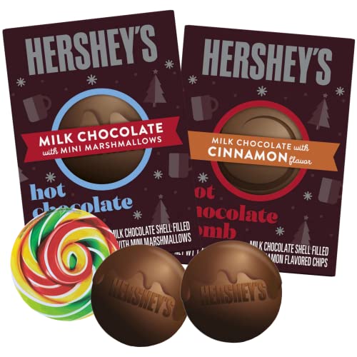 Easter Hot Chocolate Melting Balls with Mini Marshmallows, Individually Wrapped Cocoa Melts, Holiday Themed Dessert Drink,Basket Stuffer, Pack of 2 (Cinnamon Chip +Original)