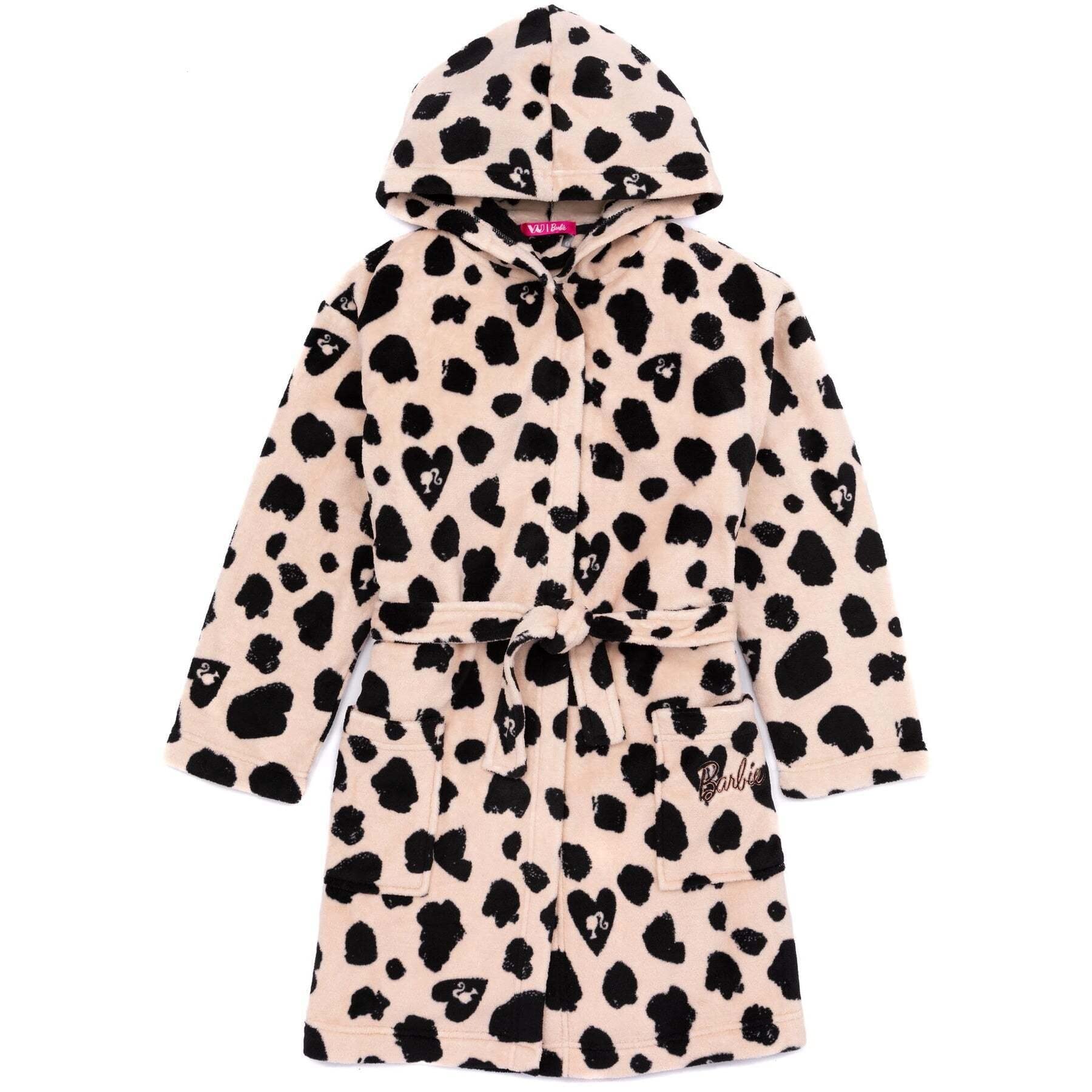 Barbie Dressing Gown Girls Kids Animal Leopard Print Pjs Robe 9-10 Years