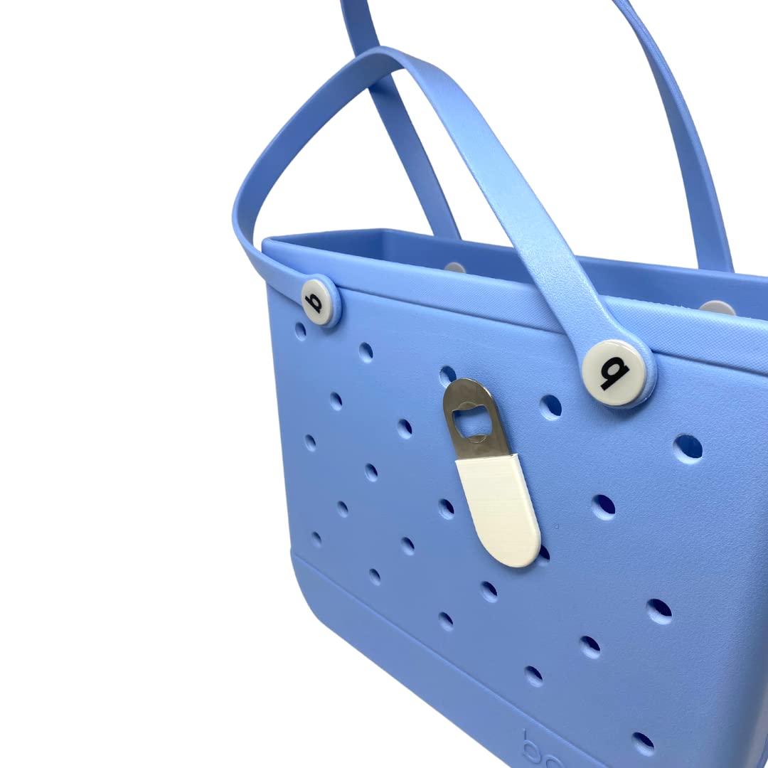 BOGLETS - Bottle Opener Charm Accessory Compatible with Bogg Bags - Keep a Bottle Opener Handy with your Tote Bag (White)