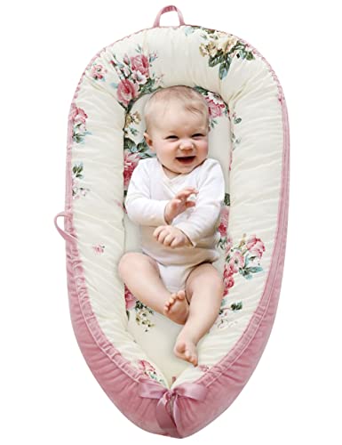 Baby Lounger Bed Newborn Sleeping Bed Cover Cotton Breathable Co Sleeping Nest Bed Baby Essential Machine Washable, Strong Zipper, Adjustable Size