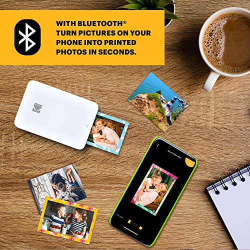 KODAK Step Slim Instant Mobile Color Photo Printer – Wirelessly Print 2x3” Photos on Zink Paper with iOS & Android Devices, White