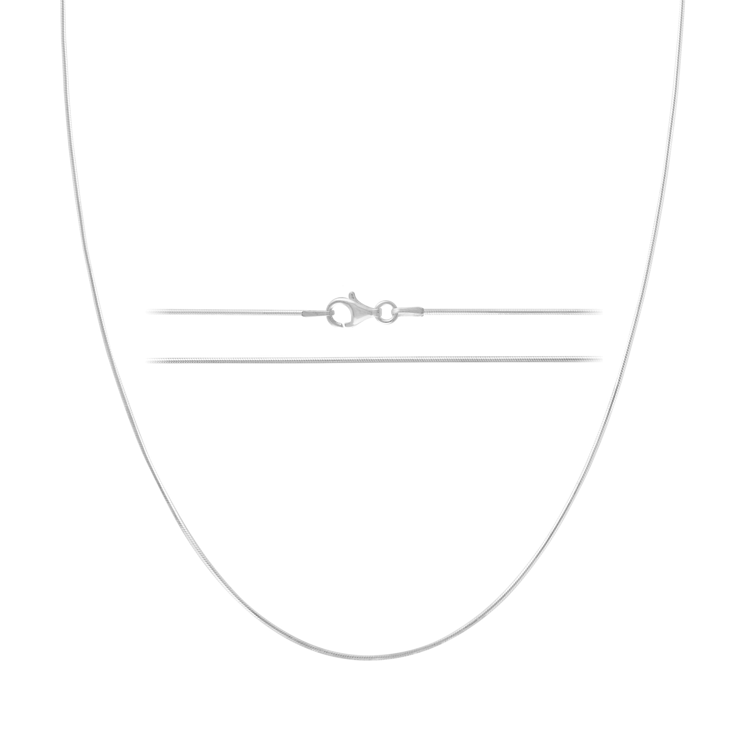 KISPER Silver 8 Sided Snake Chain Necklace –Thin, Dainty, 925 Sterling Silver Jewelry for Women & Men with Lobster Clasp – Made in Italy, 20”