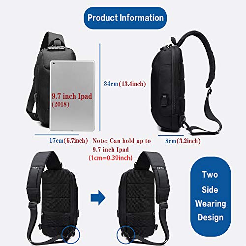 OZUKO Anti Theft Sling Bag Men Crossbody Shoulder Backpack Waterproof Chest Bag Travel Casual Daypack with USB Charging Port(Camouflage)