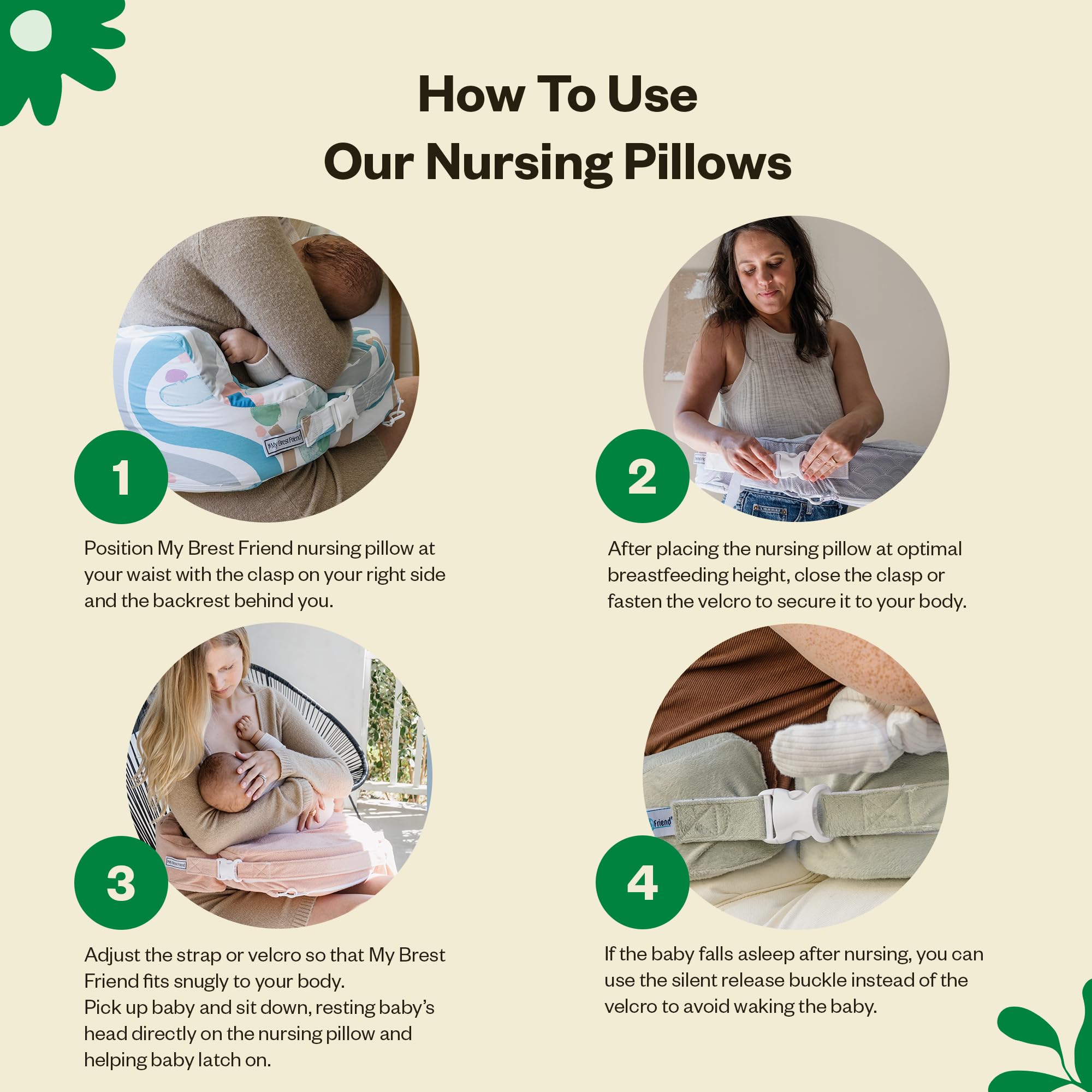 My Brest Friend Original Nursing Pillow Cover - Slipcovers For Baby - Adjustable Fit, Easy Care, Durable - Original Nursing Pillow Not Included, Black Flowing Fans