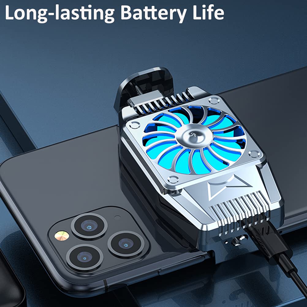 Ivishow Phone Cooler with Cooling Fan Portable Gaming Radiator Gifts for Watching Videos & Mobile Games, Compatible with 4-6.7 Inch Android & iOS Phone