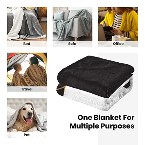 Cute Blanket Flannel Fleece Throw Blankets Hello Cat Throw Blanket Cartoon Blanket for Bed & Sofa 60"X50"