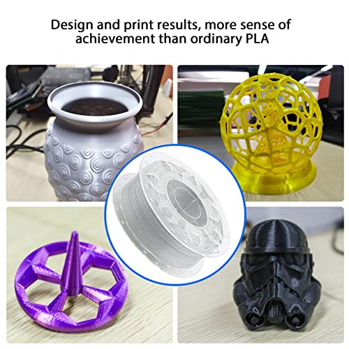 Creality PLA Filament 1.75mm, Ender Upgrade CR Series 3D Printer PLA, 1kg(2.2lbs)/Spool, Dimensional Accuracy ±0.03mm, Fit Most FDM 3D Printer(Silver PLA)