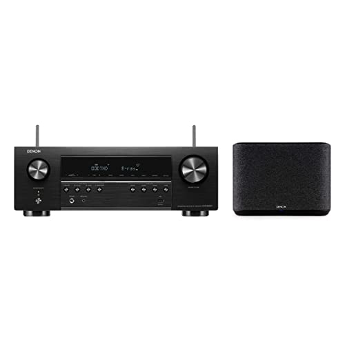 Denon AVRS660H 5.2 Channel 8K AV Receiver with Voice Control and HEOS Built-in with Denon Home 250 Wireless Streaming Speaker (Black)