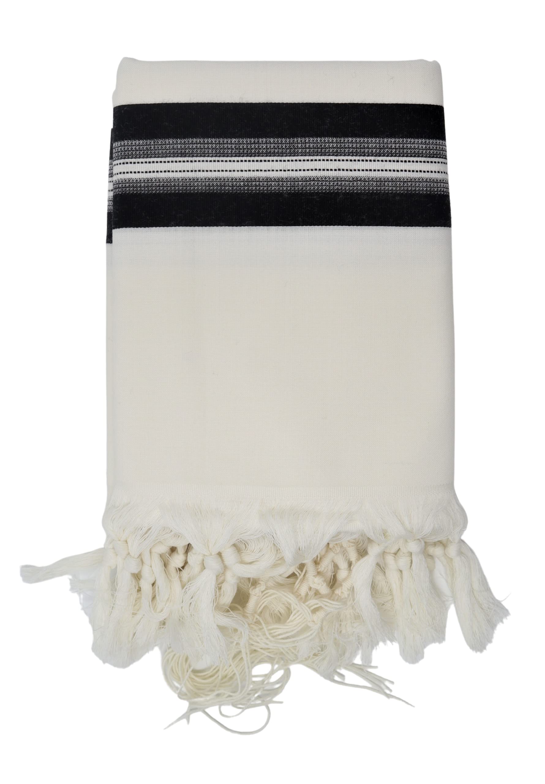 Ateret Judaica 100% Wool Kosher Mehudar Badats Tallit Prayer Shawl from Israel, Very Elegant Lookin Tallit (Size 70-60 X 80 Inch, with Black Stripes)