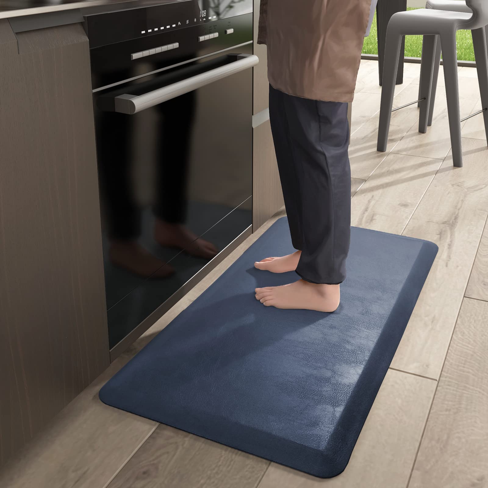 Color&Geometry Anti Fatigue Floor Comfort Mat 3/4 Inch Thick 17" 24" Perfect for Standing Desks, Kitchen Sink, Stove, Dishwasher, Countertop, Office or Garage, Blue