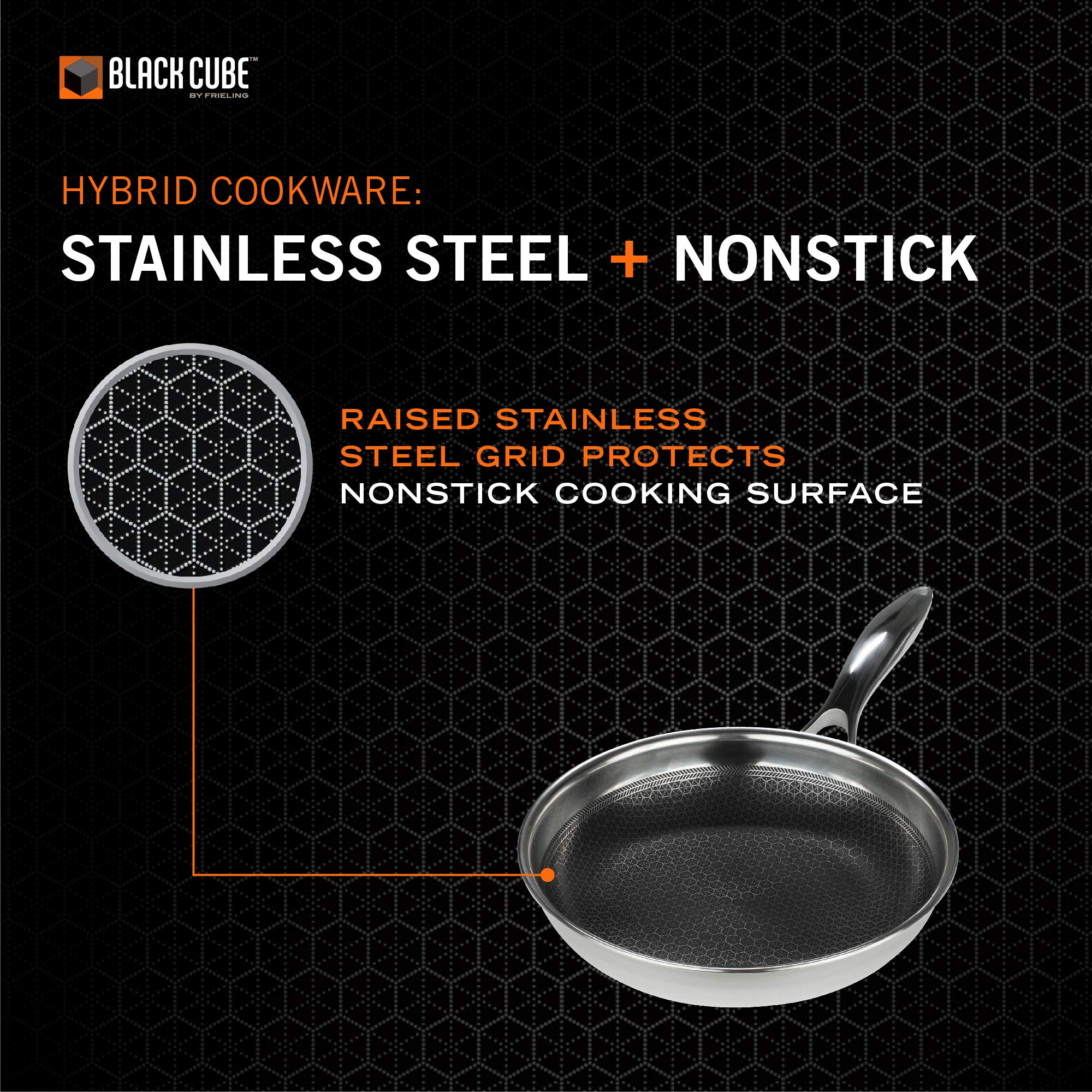 Black Cube Quick Release Cookware Fry Pan, 8-Inch