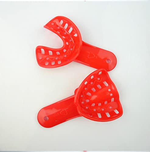 Dental Impression Trays Perforated Plastic Autoclavable 12Pcs Teeth Holder Upper & Lower for Adults and Child Multicolor