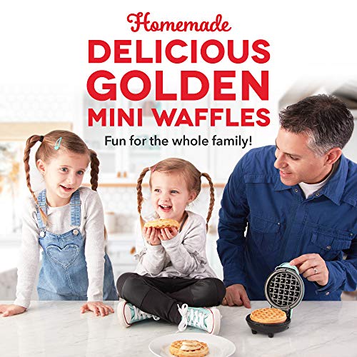 Dash DMS001SL Mini Maker Electric Round Griddle + Included Recipe Book, Silver & DMW001RD Machine for Individual, Paninis, Hash Browns, & other Mini waffle maker, 4 inch, Red