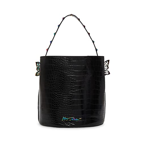 Betsey Johnson Spread Your Wings Bucket Bag, Black