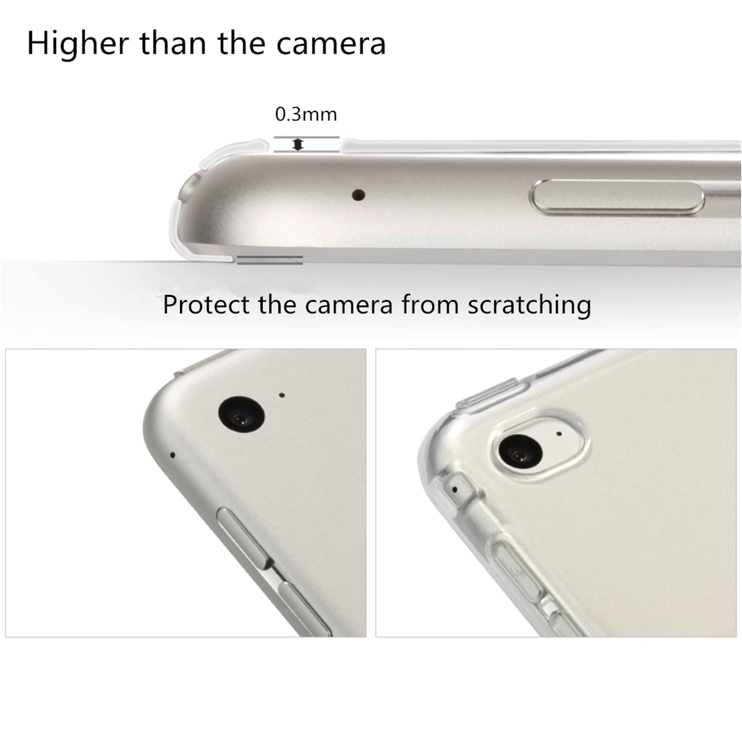 iCoverCase for iPad Mini 4 Case, Ultra-Thin Silicone Back Cover Clear Plain Soft TPU Gel Rubber Skin Case Protective Shell for iPad Mini 4 7.9" (Clear)
