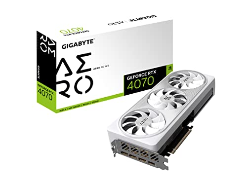 Gigabyte GeForce RTX 4070 AERO OC 12G Graphics Card, 3X WINDFORCE Fans, 12GB 192-bit GDDR6X, GV-N4070AERO OC-12GD Video Card