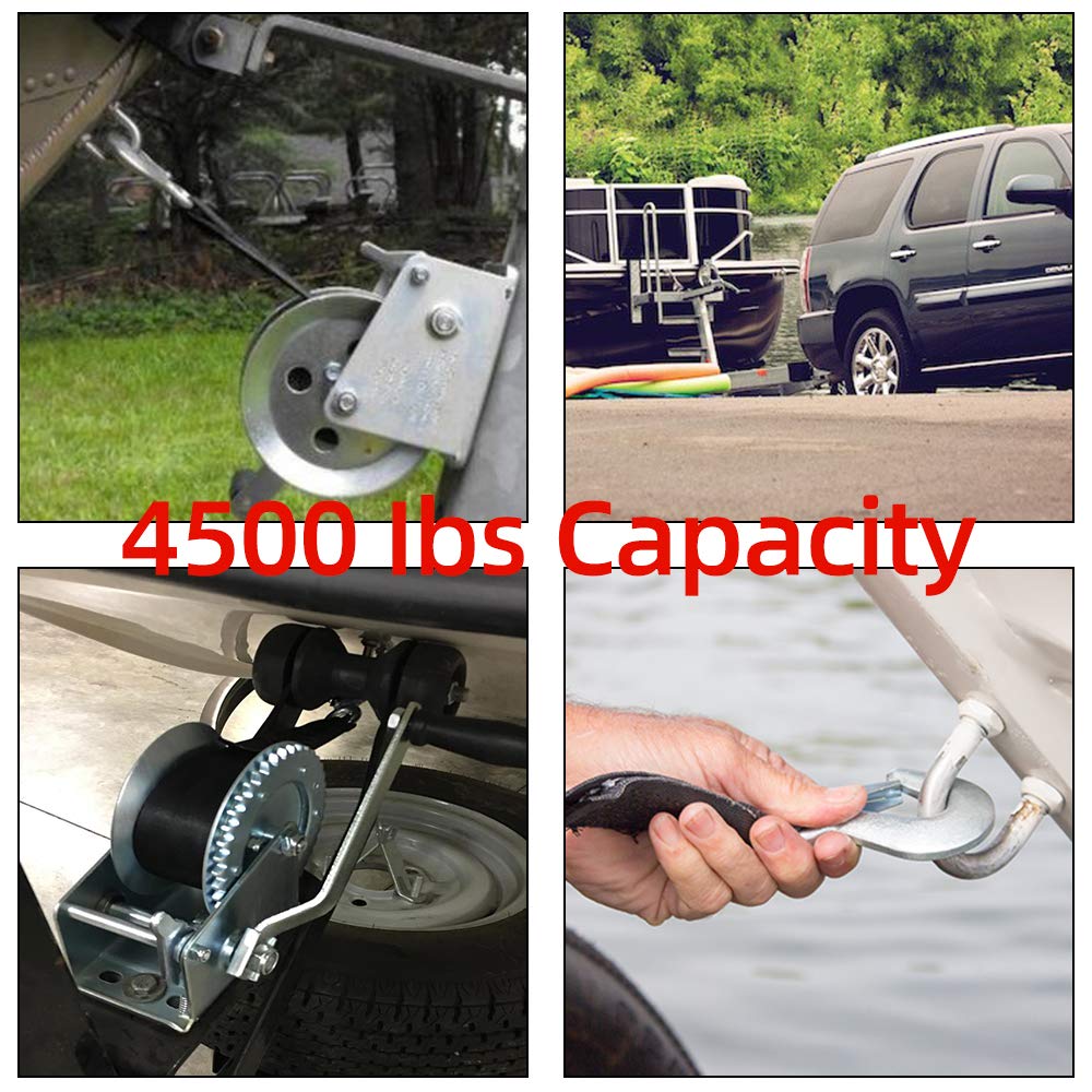 Boat Trailer Winch Strap 2" x 20' with Hook Replacement, 10000 lbs Breaking Strength, Loop End for Boats, Trailer, Wave Runner, Towing, Heavy Duty Equipment