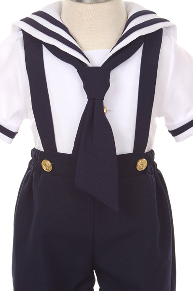 iGirlDress Baby Toddler Boys Nautical Sailor Outfit Short Suit 4 Piece Set 18mos Navy