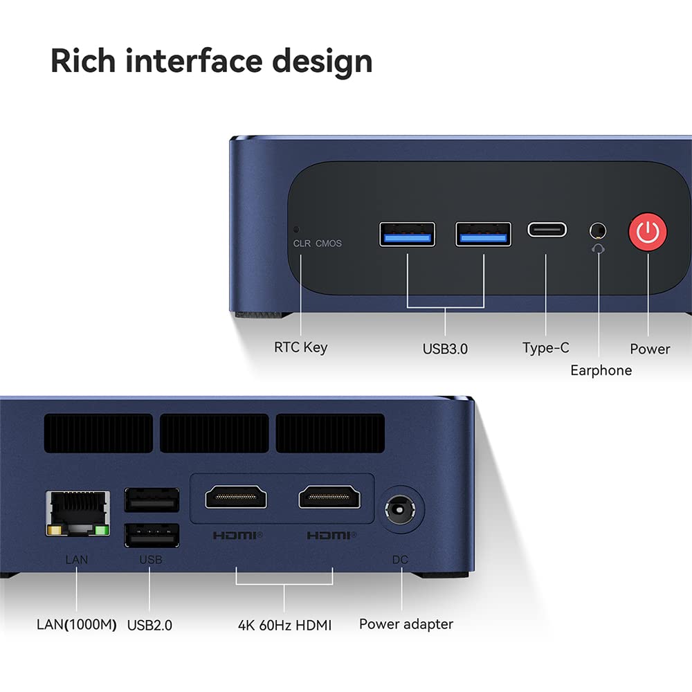 Beelink Mini PC, SEi12 Mini Computers Intel i5-1235U(Up to 4.4GHz) 10C/12T, Micro PC 16GB DDR4 RAM 500GB M.2 NVMe SSD, Desktop Computer Supports 4K@60Hz/Dual HDMI/WiFi6/BT5.2/Gigabit Ethernet/HTPC