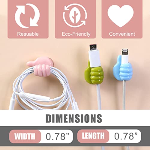 Dazzle fairy Thumb Wall Hooks Cable Holder β Pack of 24 Self Adhesive Thumb Hooks | Hanging Cable Clips Key Hook Multi-Function Wall Hooks for Cable Management