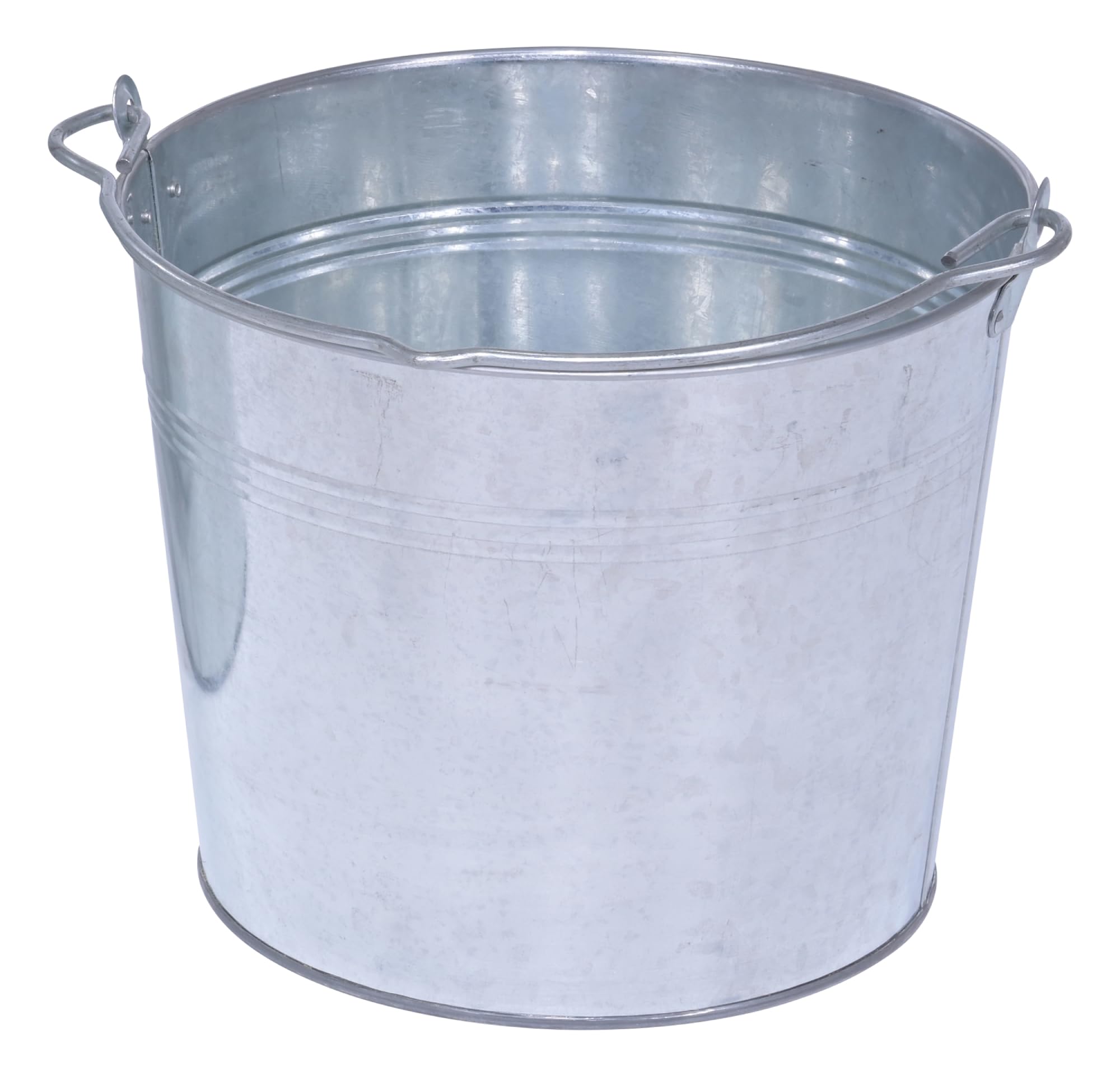 Vestil BKT-GAL-325 Galvanized Steel Bucket, 9-13/16" Depth, 3.25 gallon, 28 pound Capacity, Silver