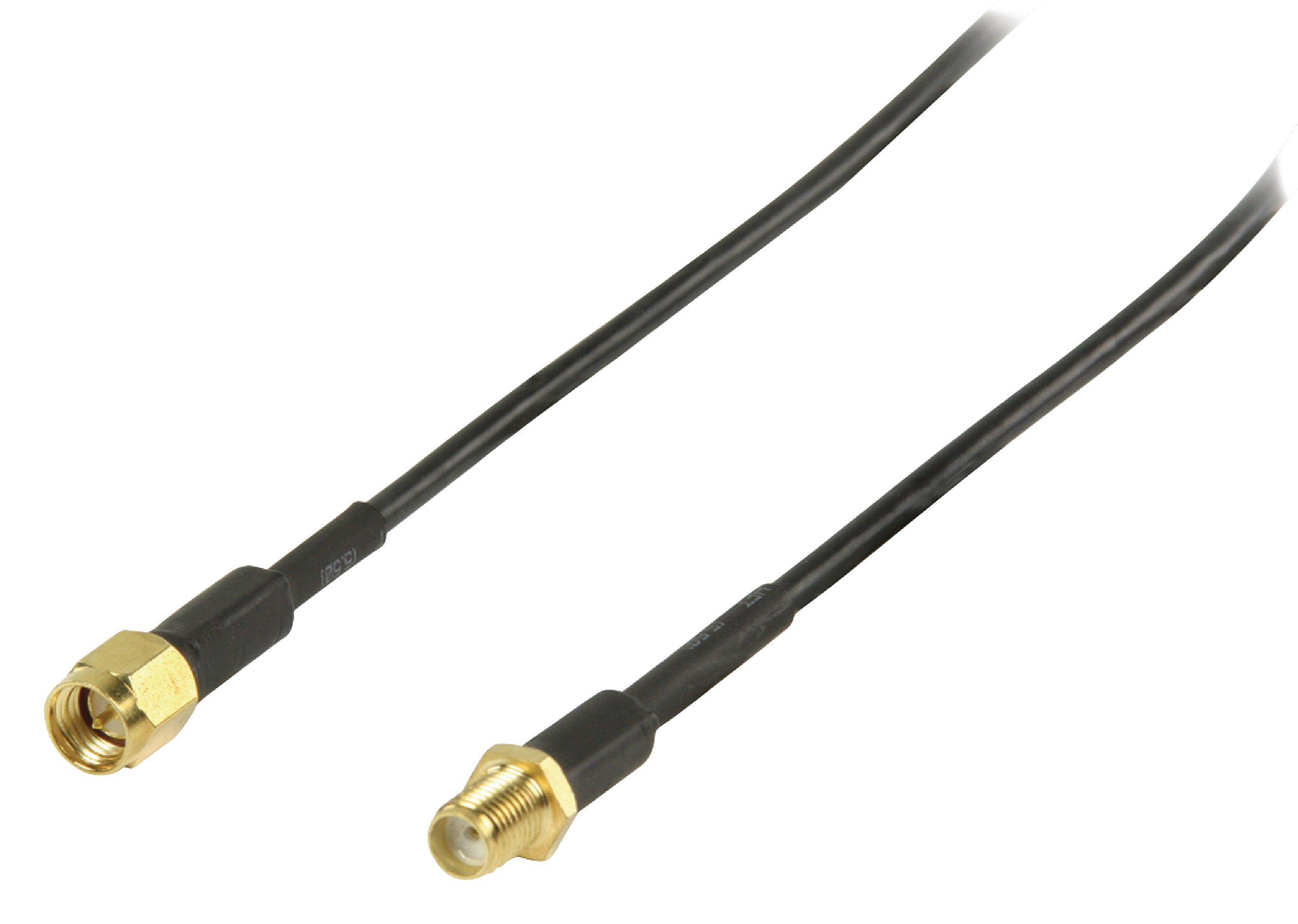 Valueline SMA antenna cable SMA Plug -SMA Socket 3.00 m black [VGSP02010B30]