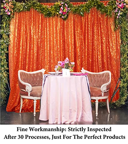 Coral Sequin Curtains 2 Panels 2FTx8FT Glitter Sequin Backdrop Curtains Orange Shimmer Wall Backdrop Birthday Backdrops Christmas Wedding Party Backdrop Sequence Backdrop for Photography(2FTx8FT)