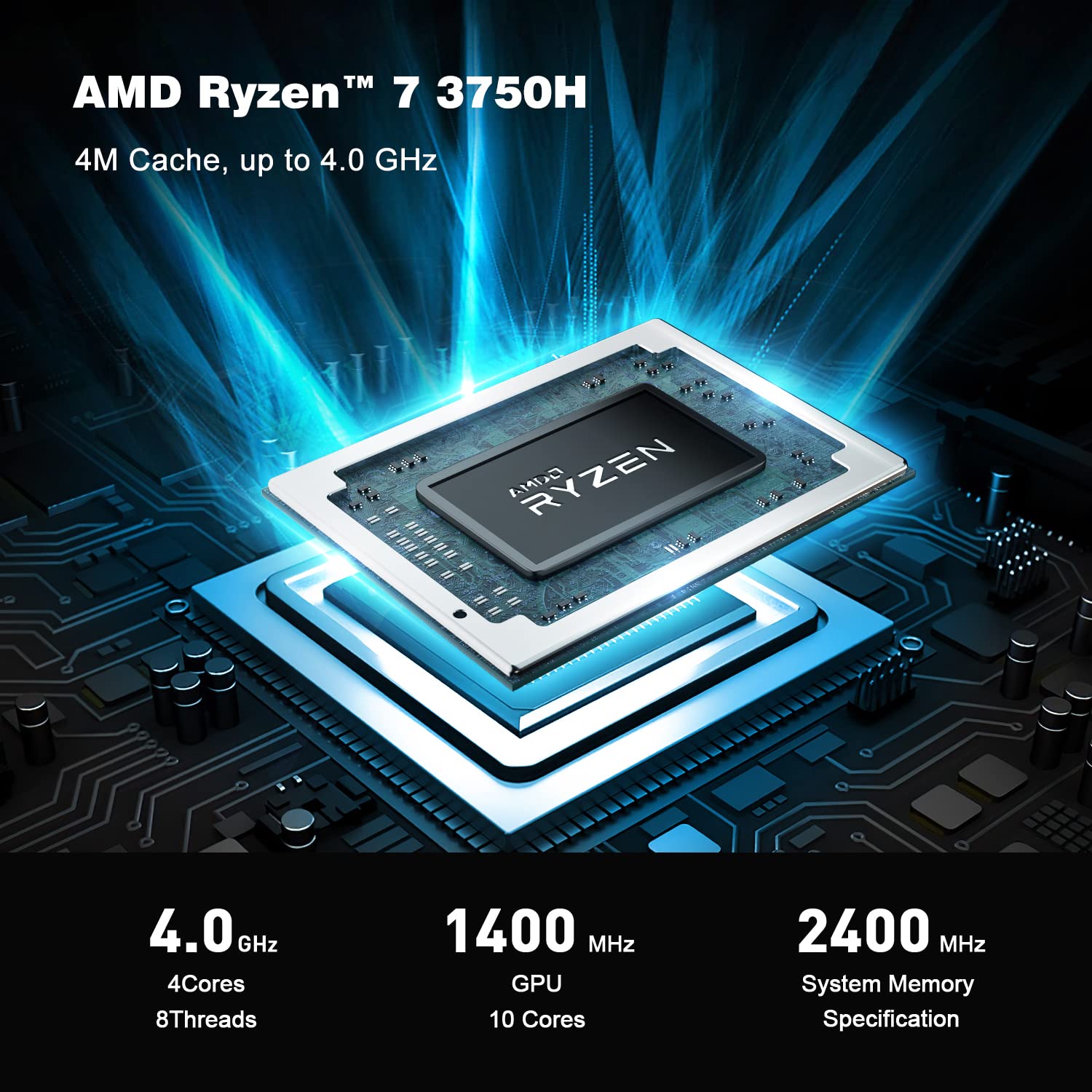 Beelink SER3 Mini PC,AMD Ryzen 7 3750H Processor,Mini Computer with 8G DDR4 RAM/256GB M.2 NVMe 2280 SSD,4K FPS/Dual HDMI/WiFi 5/BT4.0/Support Auto Power On