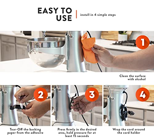 Cord Organizer Wrapper for Electrical Appliances, 10 Pack - Stick on Holder and Power Cable Keeper for a Tidy Kitchen and Home Use - Wrap Winder with Adhesive Backing for Better Appliance Storage