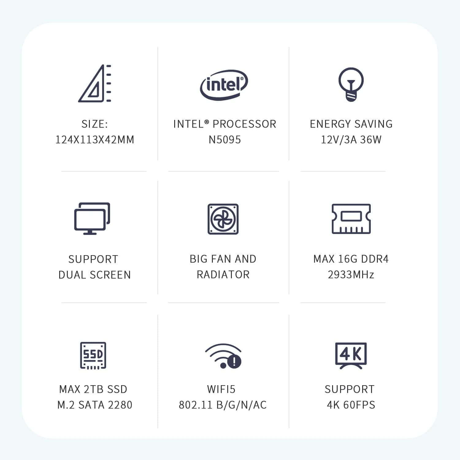 Beelink U59 Mini Pc W11 Pro, 8GB DDR4 256GB SSD Intel 11th Generation Processors 4C 4T Up to 2.9Ghz,36W Mini Computers 2*HDMI/typc 3.0 4K@60Hz Three Output Gigabit Ethernet