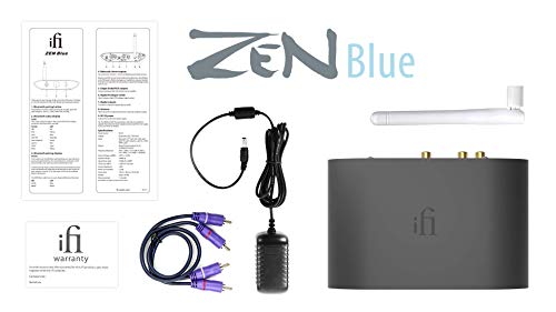 iFi Zen Blue HiFi Bluetooth Receiver Desktop DAC/Adapter - Wireless Input/Outputs - Optical/Coaxial/SPDIF/RCA / 4.4 Balanced - Audio System Upgrade (Unit Only)