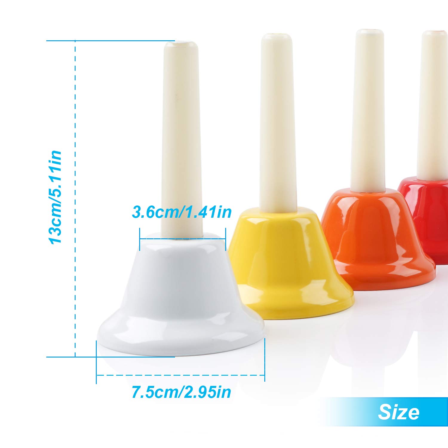 HandBells, 8 Note Hand Bells Colorful Musical Bells for Toddlers Children Kids Adults School Church Classroom Wedding, by Vangoa