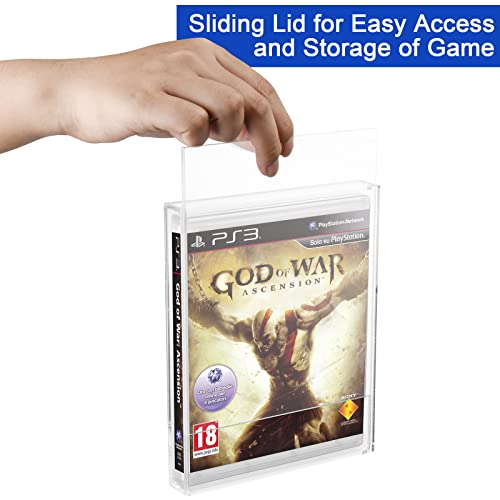 CaSZLUTION Clear Acrylic Video Game Box Protector Case for PS3, PS4, PS5, and Xbox one Game Case, 3mm Thick Dustproof Wall Storage Holder Game Protective Display Case (Pack of 1)