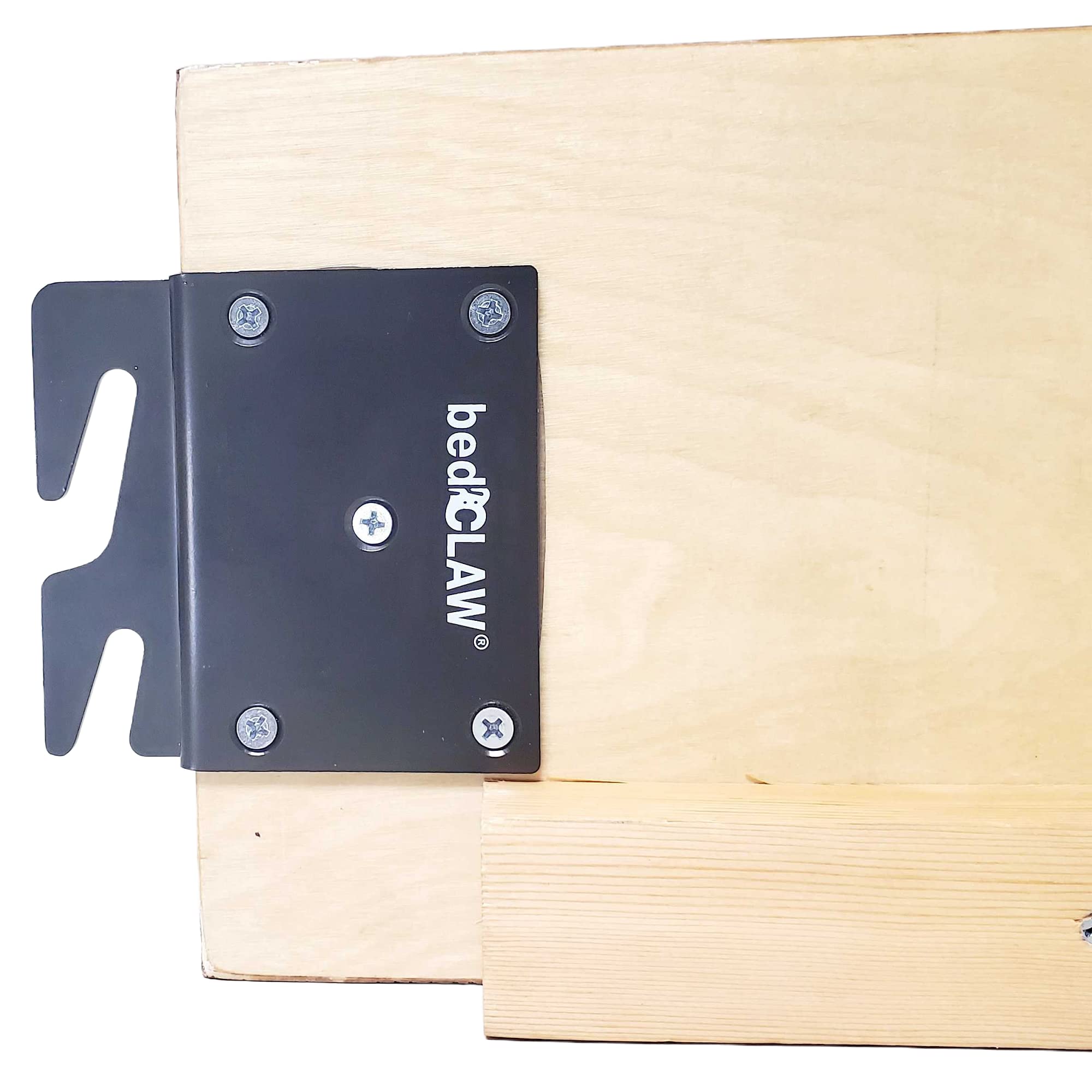 bedCLAW Retro Fix Offset Hook Plate Adapter, Repair Failed Wood Bed Rails (4)