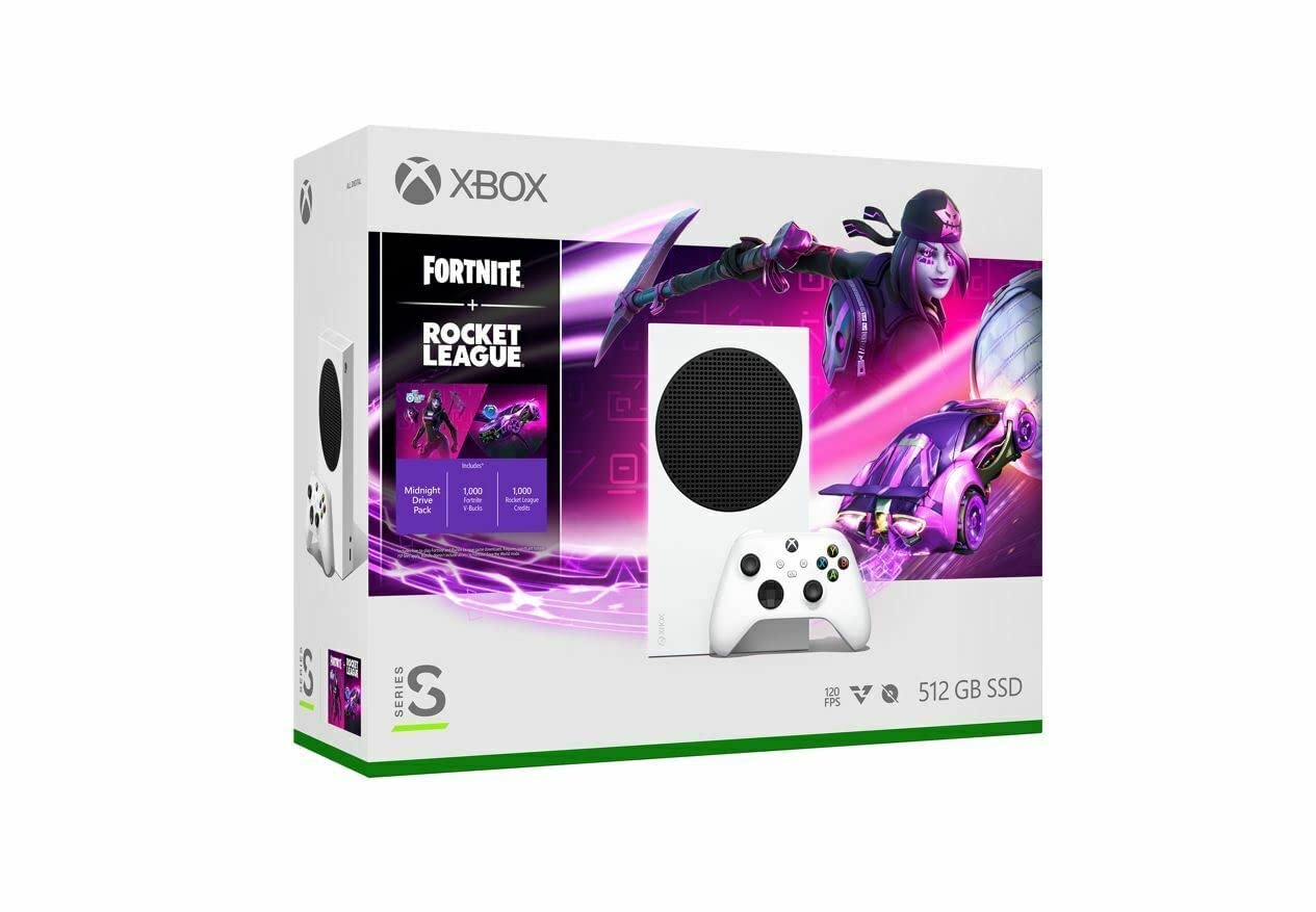 Microsoft Xbox Series S All-Digital Console I Wireless Controller I HDR I AMD FreeSync I Up to 1440p Gaming Resolution I Up to 120 FPS Performance Target I with HDMI Cable (Fortnite & Rocket League) (Renewed)