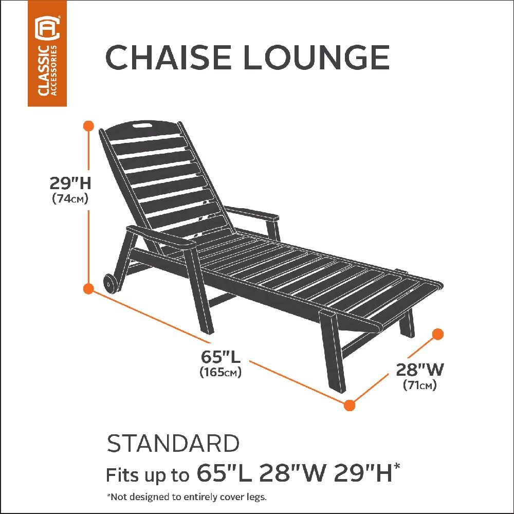 Classic Accessories Terrazzo Water-Resistant 66 Inch Patio Chaise Lounge Chair Cover, Patio Furniture Covers