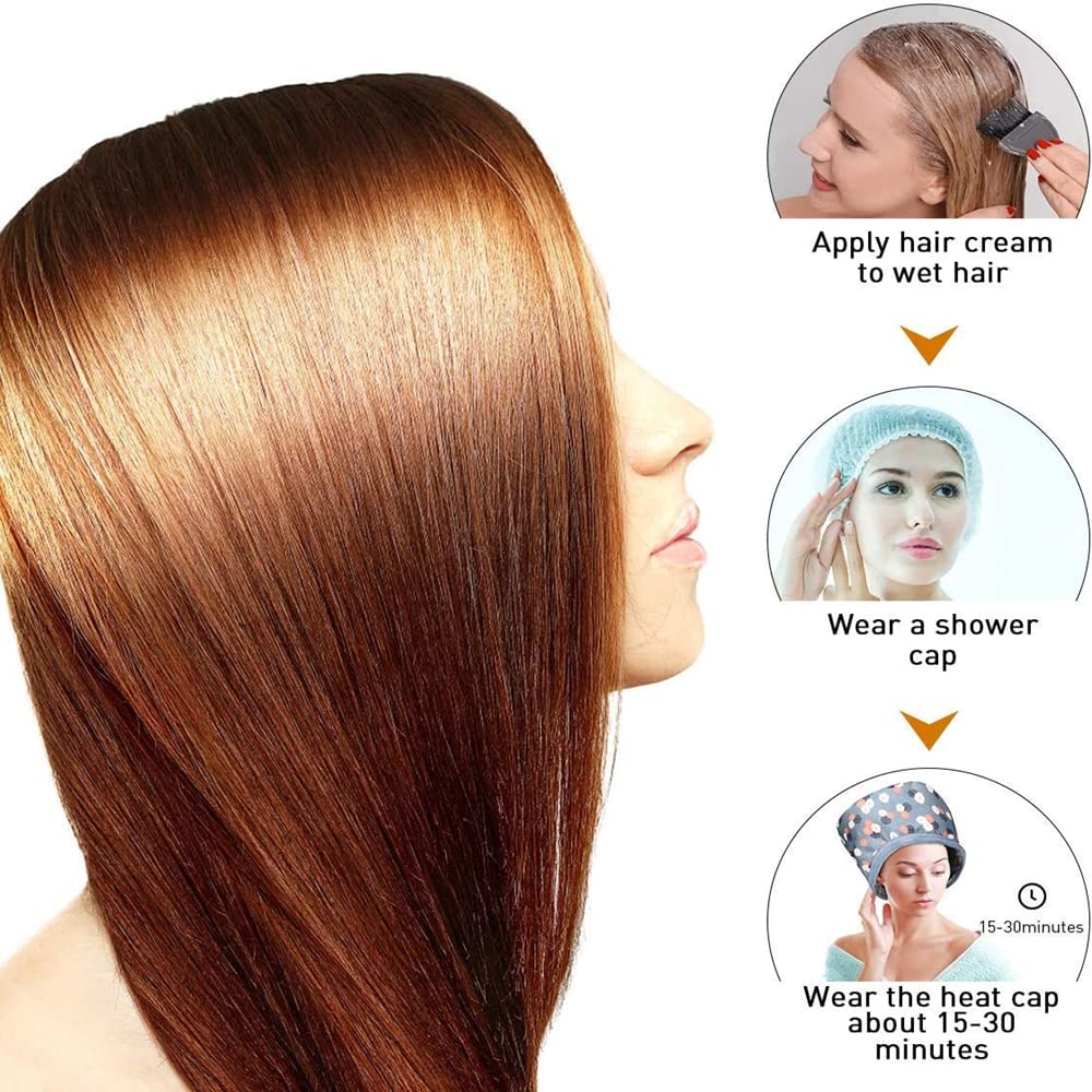 Beesjuy Hair Steamer Upgrade, Deep Conditioning Heat Cap for Natural Hair - Blue, Thermal Cap for Hair Spa Treatment - 2 Meter Cable, Adjustable Size, Double Layer Insulation, 110V (US Plug)